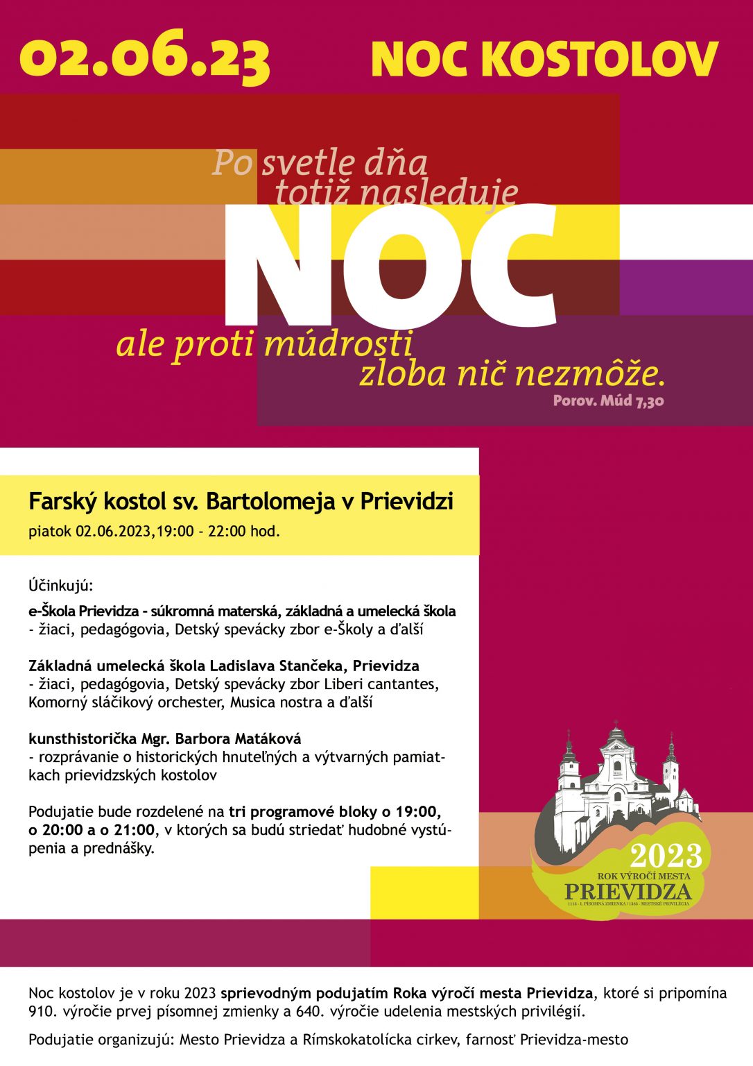 Noc kostolov 2023 vo Farskom kostole sv. Bartolomeja - Prievidza