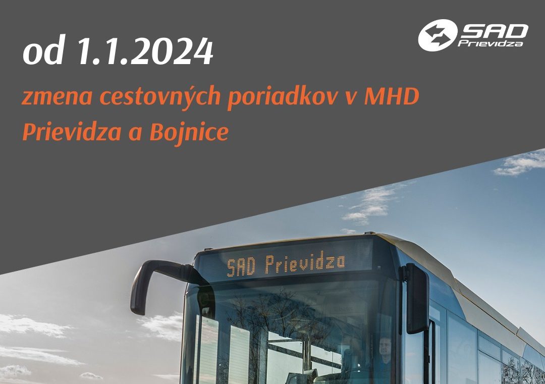 ZMENY CESTOVNÝCH PORIADKOV MHD A ZAVEDENIE NOVÉHO RANNÉHO SPOJA DO PRIEMYSELNÉHO PARKU. - Prievidza