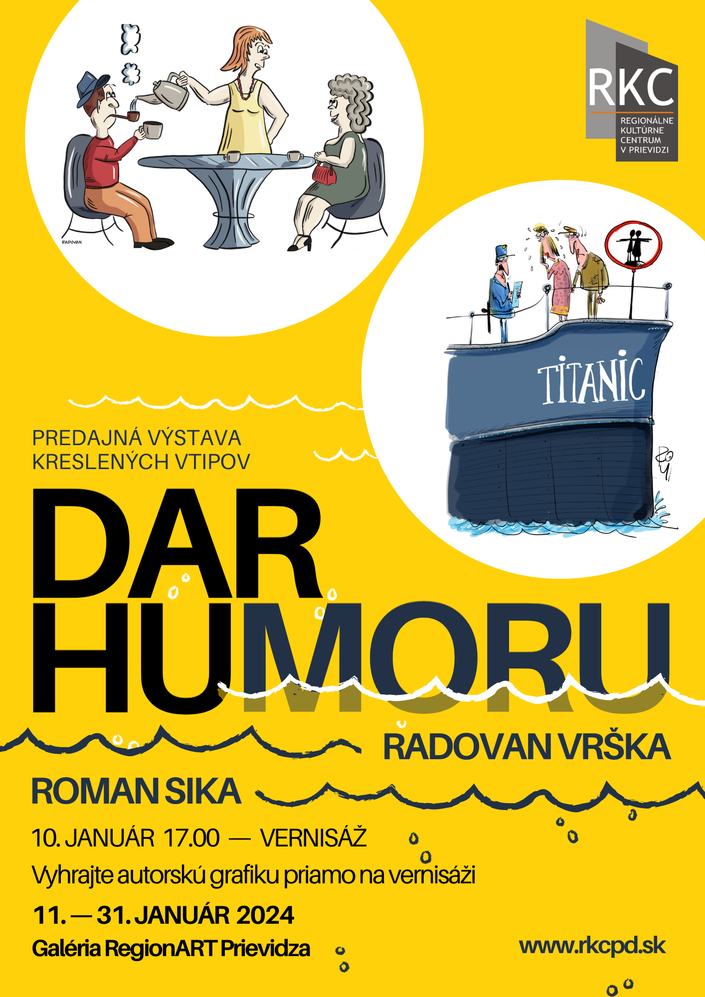 Dar humoru - vernisáž výstavy - Prievidza