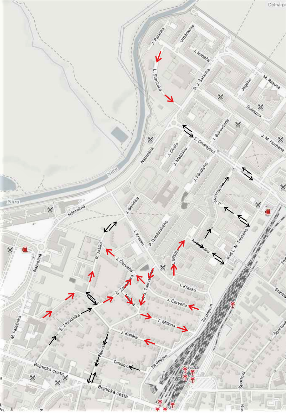 Zjednosmernenie ulíc - Prievidza